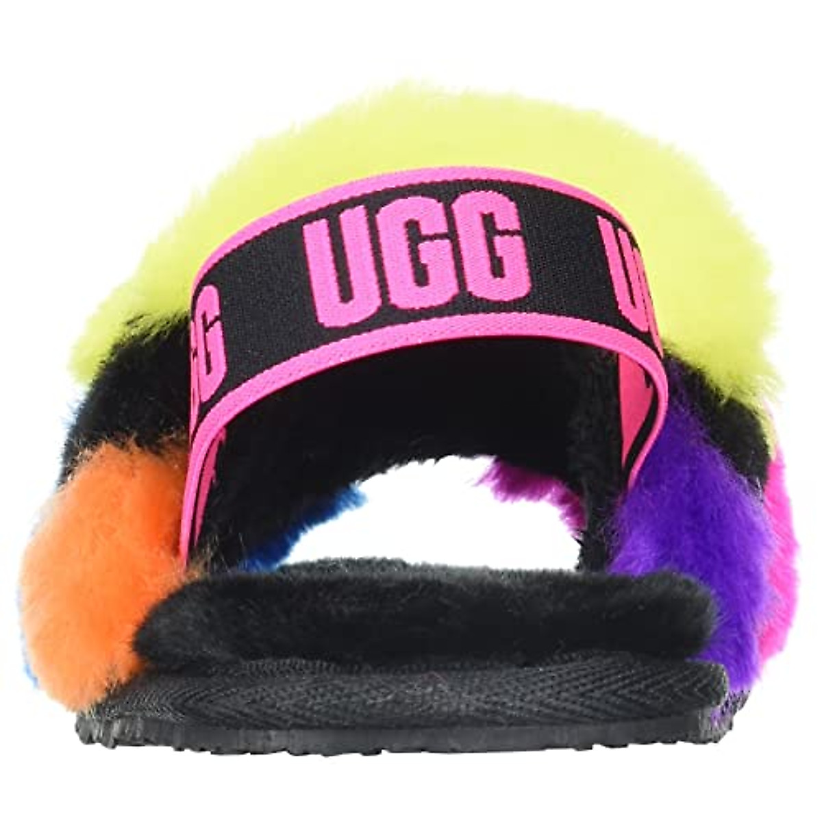 UGG Girls T Fluff Yeah Party Spots Slipper, Black, 10 Toddler