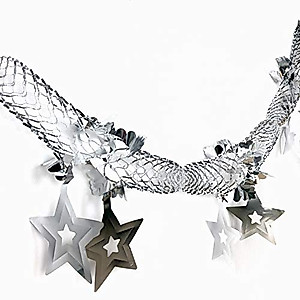 39Ft Patriotic Hanging Decorations Garland, Shiny Aluminum Foil Metallic Banner with Stars for 4th of July Independence Day, USA National Day, Wall Hanging Fringe Banner for Wedding Holiday Parties