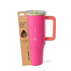 HydroJug Orchid 32oz Traveler + Replacement Straws