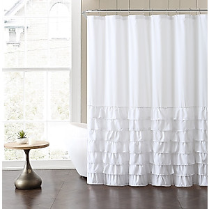 VCNY Home Melanie Ruffle Shower Curtain, 72x72, White