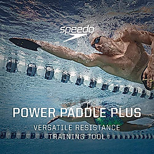 Speedo unisex adult Training Power Plus swimming hand paddles, Red, Medium US