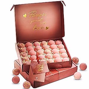 Birthday Gifts for Adults, Bath Bombs for Women, 30pc Bubble Bath Bombs for Women and Men with Shea & Coco Butter Dry Skin Moisturize, Christmas and Birthday Handmade Spa Bath Bomb Gifts