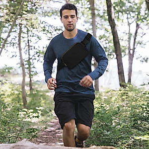 VKIOIP Unisex Fanny Pack Waist Belt Bag with Adjustable Strap,Hands Free Crossbody Fanny Bag with Zipper for Woman and Man,for Hiking,Running,Sports Gifts(Black)