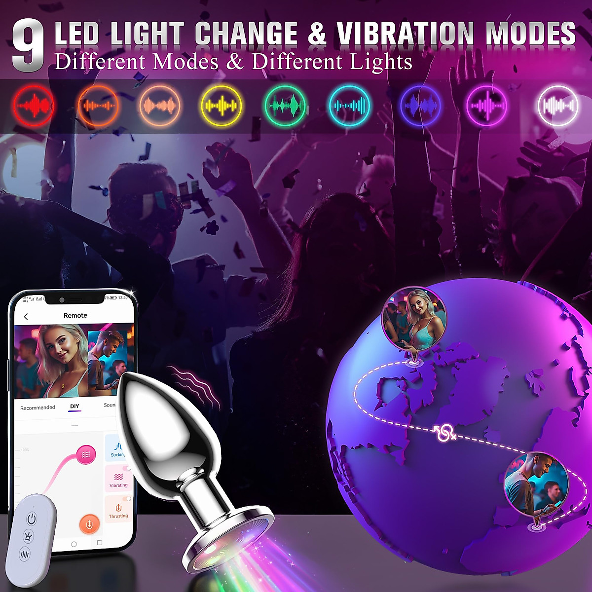 Adult Sex Toys Anal Toys Vibrating Butt Plug with App Remote Control 10 Vibrating Modes, Anal Beads Prostate Massager, Anal Sex Toys Vibrator for Men and Women, Couples