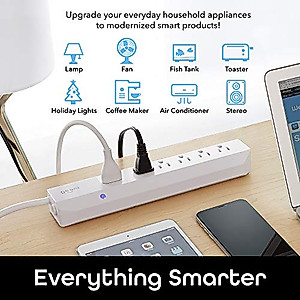 Geeni Surge 6-Outlet Smart Extension Cord, Surge Protector and Cord Extender, Works with Alexa, Google Assistant, Requires 2.4 GHz WiFi, 3 Feet