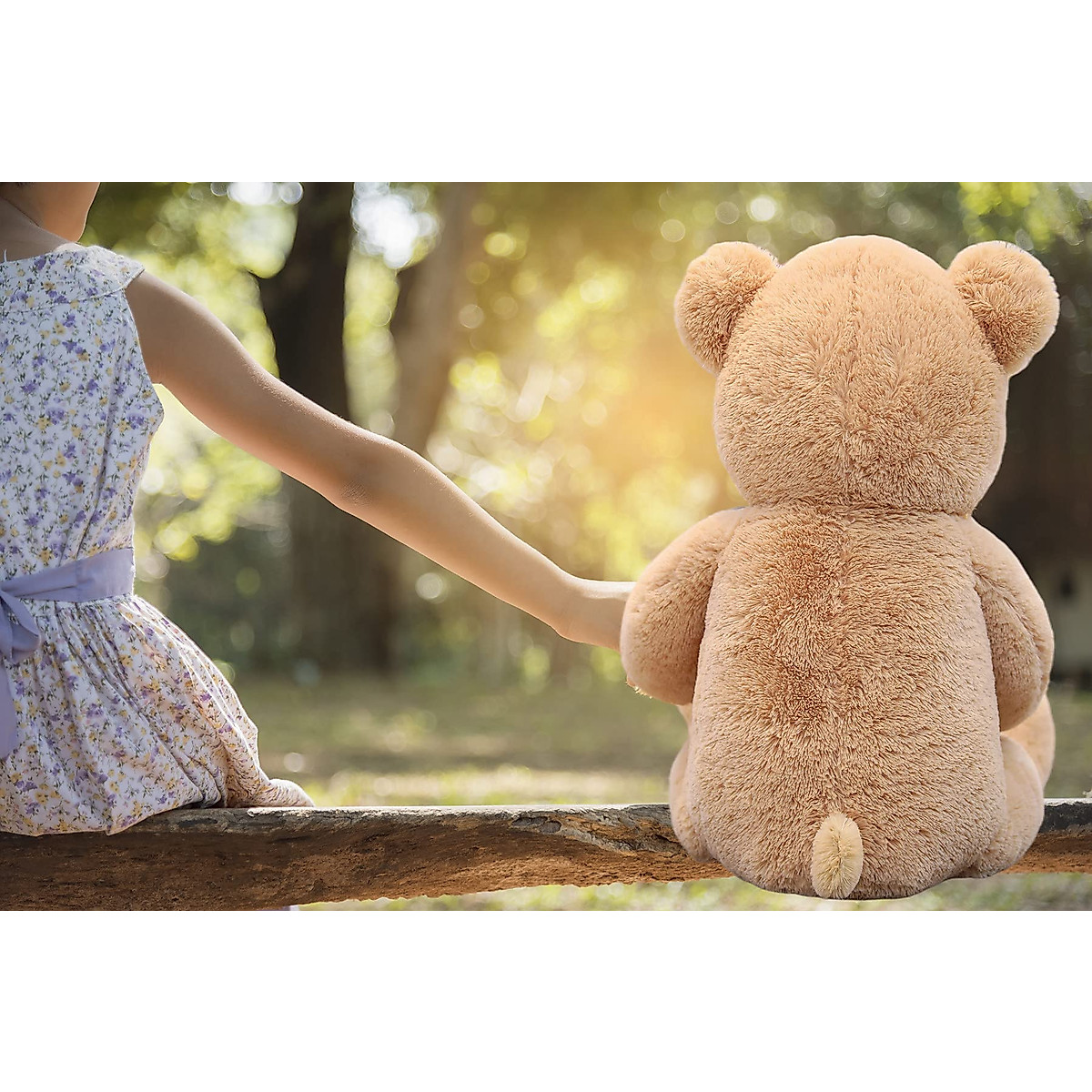 uHousDeco 2 in 1 Mommy and Baby Teddy Bear Stuffed Animals, Cute Soft Plush Toy for Girl Children Girlfriend Valentine's Day, 40-inches, Light Brown