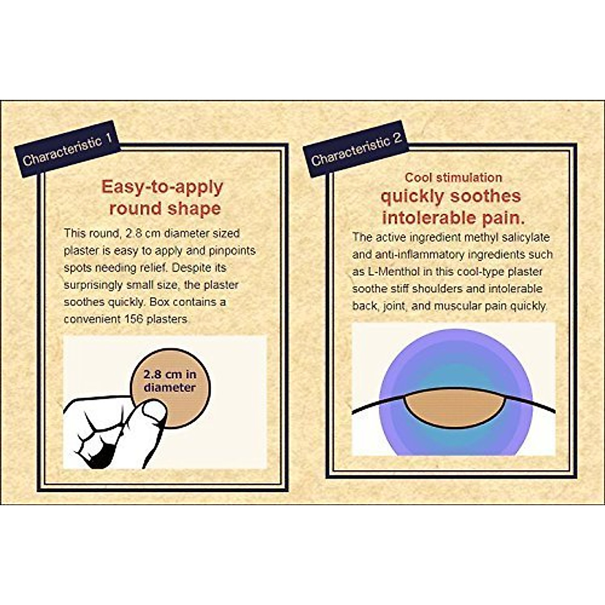 The ROIHI-TSUBOKO Cool-Type Plaster. Cool Relief