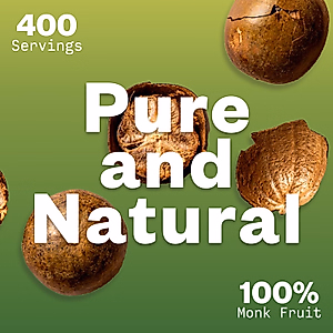 Organic Monk Fruit Sweetener, 125g (4.41oz) 400 Servings, No Fillers Pure USDA Organic Monk Fruit Extract Powder with No Aftertaste, Zero Calorie & Zero Carbs, Keto & Paleo Friendly, by Purisure