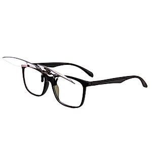 FONHCOO Blue Light Blocking Glasses 2 Pack Clip on for Women & Men - Clips On Your Prescription or Reading Glasses Lightweight Rimless Frameless Anti-Glare, Anti-Fatigue