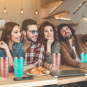 Patelai Teacher Appreciation Gifts 20 oz Teacher Travel Mug Thank You Teacher Gifts Bulk Teacher Tumblers with Lids Straws and Brushes Graduation Gifts for Women Men(Rose Gold, Mint, 4 Pcs)
