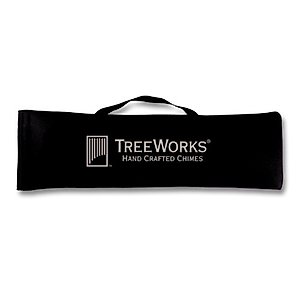 TreeWorks Chimes Complete Chime Set with Mounting Bracket and Bag — MADE IN U.S.A. — Large Single Row, Tennessee Hardwood (TRE35KIT)
