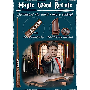 Leejec Floating Candles with Magic Wand Remote (6/18H Timer), 20pcs 6.1” Hanging Flameless Taper Candles, Flickering Warm Light, Halloween Christmas Classroom Windows Wedding Party Decor(White)