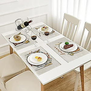 Fall Placemats Pumpkins Wreath Autumn Harvest Home Place Mats for Dining Table 12 x 16 Inch Blessed Thanksgiving Every Day Use Autumn Dinner Mat House Decor Set of 4