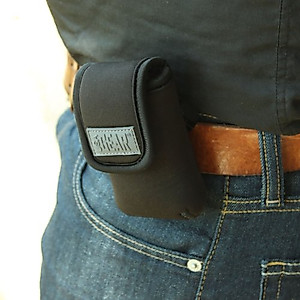 USA GEAR Flip Phone Case Belt Pouch Compatible with Jitterbug Flip 2, Alcatel GO Flip, Nokia 2780 Flip, Tracfone TCL Flip 2, and More - Neoprene Phone Pouch, Belt Loop, Carabiner Clip, Easy Access