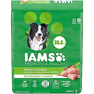 IAMS Adult Minichunks Small Kibble High Protein Dry Dog Food with Real Chicken, 38.5 lb. Bag