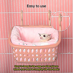 LEFTSTARER Rat Hammock Bed for Hamster Sugar Glider, Warm and Soft Hanging Basket Bedding, Accessories Toys Rat, Squirrel, Hedgehog, Lizard, (Small, 1. Orange Box Goat Bear) (DFSA-122)