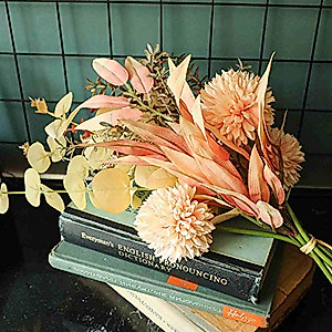 KIRIFLY Artificial Fake Flowers Plants Silk Flower Arrangements Wedding Bouquets Decorations Plastic Floral Table Centerpieces for Home Kitchen Garden Party Décor (Champagne)