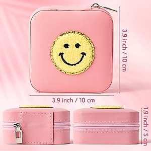 Wood Homing Small Preppy Travel Jewelry Case for Women Mini Jewelry Organizer for Traveling Preppy Travel Jewelry Box for Ring Earring Necklace Bracelet Pendant Gift for Mom Lovers