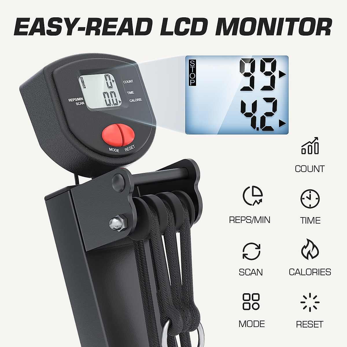 Rowing Machines for Home Use, Row Machine with LCD Monitor and Comfortable Seat Cushion, Rowing Machine Foldable for Home - Quiet & Smooth