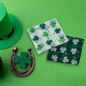 2 Pack Green Shamrock Scarf St Patricks Day Scarf Women St Patricks Day Accessories for Women,Long Clover Scarf Irish Gifts Silk Scarf Set Four Leaf St.Patrick's Scarf Saint Patricks Day Accessories