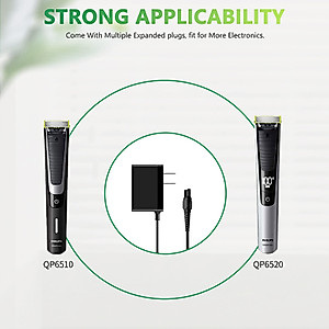 Bouge 15V Norelco One Blade Shaver Charger Compatible with Philips Norelco OneBlade QP6510 QP6520 QP6530 QP6550 (Fits Only) Razor Power Cord, Replacement HQ8505 15V 360mA 5.4W Power Supply Plug