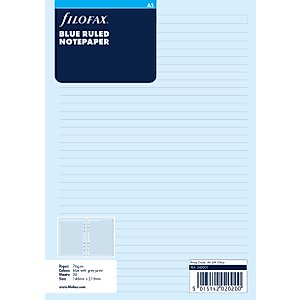 Filofax A5 Ruled Blue Paper (B343001)