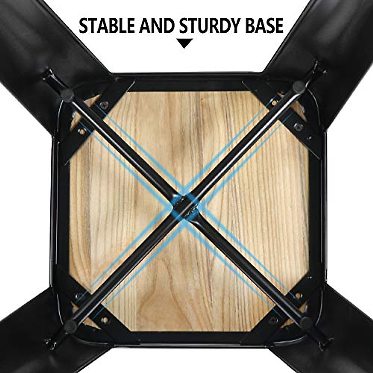 ZENY Set of 8 Metal Bar Stools 26" Counter Height with Wooden Seat Stackable Indoor/Outdoor Barstools, 330 lbs Capacity