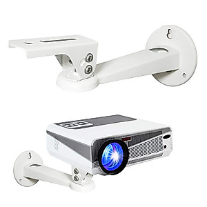 2-Be-Best Mini Projector Wall Mount, Angle Adjustable Projector Mount for Wall, Projector Hanger with Load 11 lbs Length 7.9" 1/4" Mounting Screw,Projector Mount, White