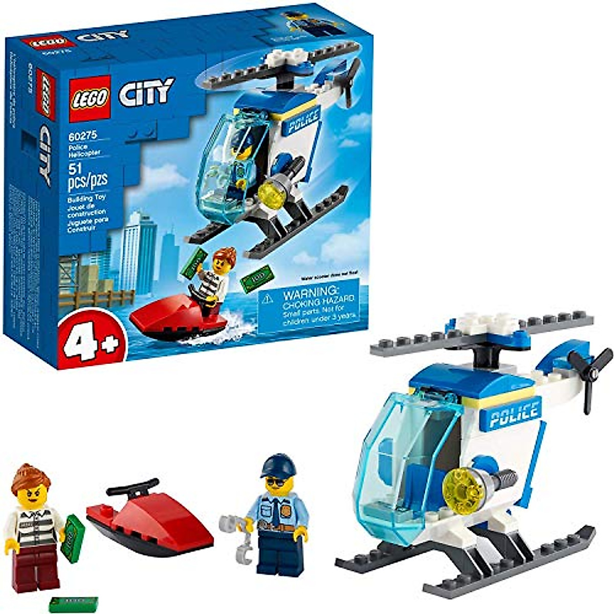 LEGO City Police Helicopter Building Kit; Cool Police Helicopter Toy 60275, New 2021 (51 Pieces)