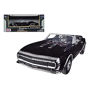Motormax 73301 1967 Chevrolet Camaro SS Convertible Burgundy 1/24 Diecast Car Model