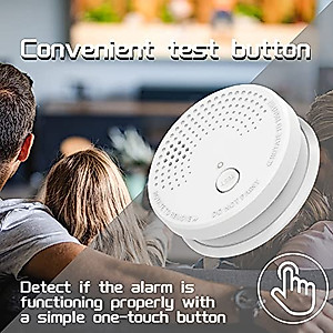 LSHOME 3 Pack Smoke Detector Fire Alarms 9V Battery Operated Photoelectric Sensor Easy to Install with Light Sound Warning, Test Button,9V Included Safety for Home Hotel(912-3) (GS528A)