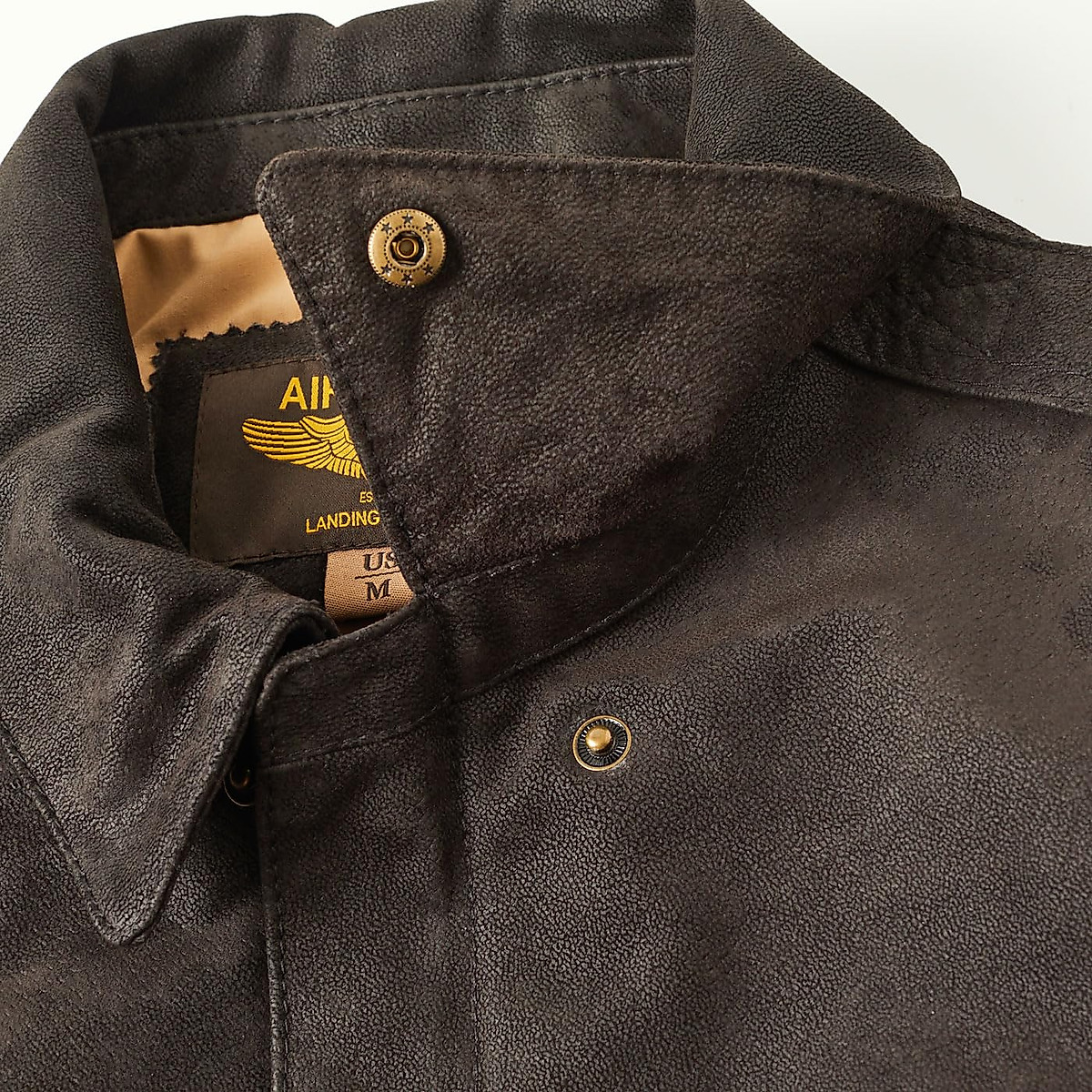 Landing Leathers Men's Air Force A-2 Leather Flight Bomber Jacket Distressed Brown XX-Large