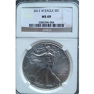 2012 W Burnished Silver Eagle Coin MS 69 NGC
