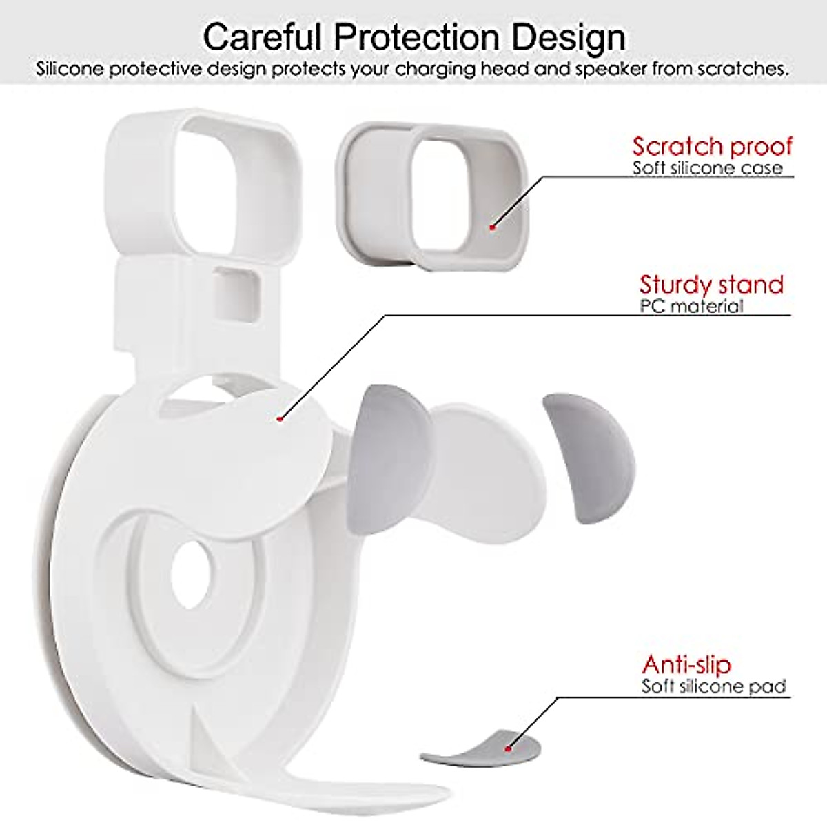 V-MORO HomePod Mini Wall Mount Holder, Outlet Mount Stand Hidden Cable Management for Apple HomePod Mini Smart Speaker Shelf Without Messy Wires Excellent Space Saving Punch-Free 2-Pack White