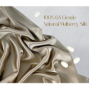 ZIMASILK 100% Mulberry Silk Pillowcase for Hair and Skin Health,Soft and Smooth,Both Sides Premium Grade 6A Silk,600 Thread Count,with Hidden Zipper,1pc (Queen 20''x30'',Taupe)