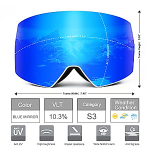 FMY Snowboard Goggles - Snow Ski Goggles for Men Women Adult Youth