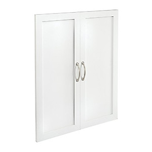 ClosetMaid SuiteSymphony Wood Closet Set, Add On Accessory Shaker Style, For Storage, Clothes, Units, Pure White/Satin Nickel, 25" Door Pair