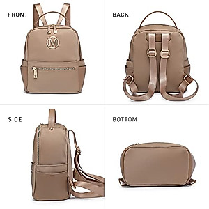 MKP Mini Backpack Purse for Girls Women Multi Pockets Water Resistant Small Fashion Rucksack Daypack College School Bag