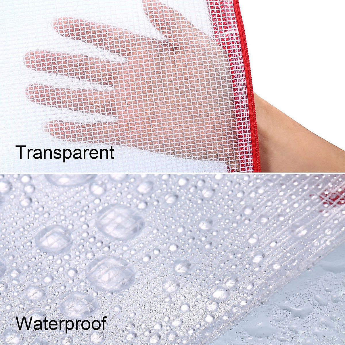 14 Pieces Waterproof Zipper Bags Mesh Bags Zipper Document Pouches for Travel Cosmetic Offices, 7 Sizes (7 Colors)