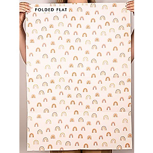 Central 23-6 Wrapping Paper Sheets - Pastel Rainbows - Birthday Gift Wrap for Women Girls Kids - Easter Paper - Baby Shower - Eco and Made in the UK