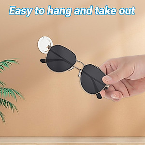 JJUNW 6 Pack Sunglasses Organizer Wall Mounted Sunglasses Holder Hanging Eyeglass Holder for Sunglasses Display(White)