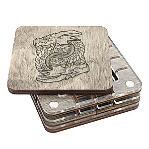SMONEX Dice Box - Dice Storage Box with Magnetic Lid Suitable for Dungeons and Dragons - Engraved Wooden Box Ideal as DND Gifts and Gifts for Other RPG