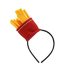 Nicky Bigs Novelties Mini French Fry Hat, Novelty Food Vendor Costume Accessory, French Fries Headband Accessory for Adults Red/Yellow