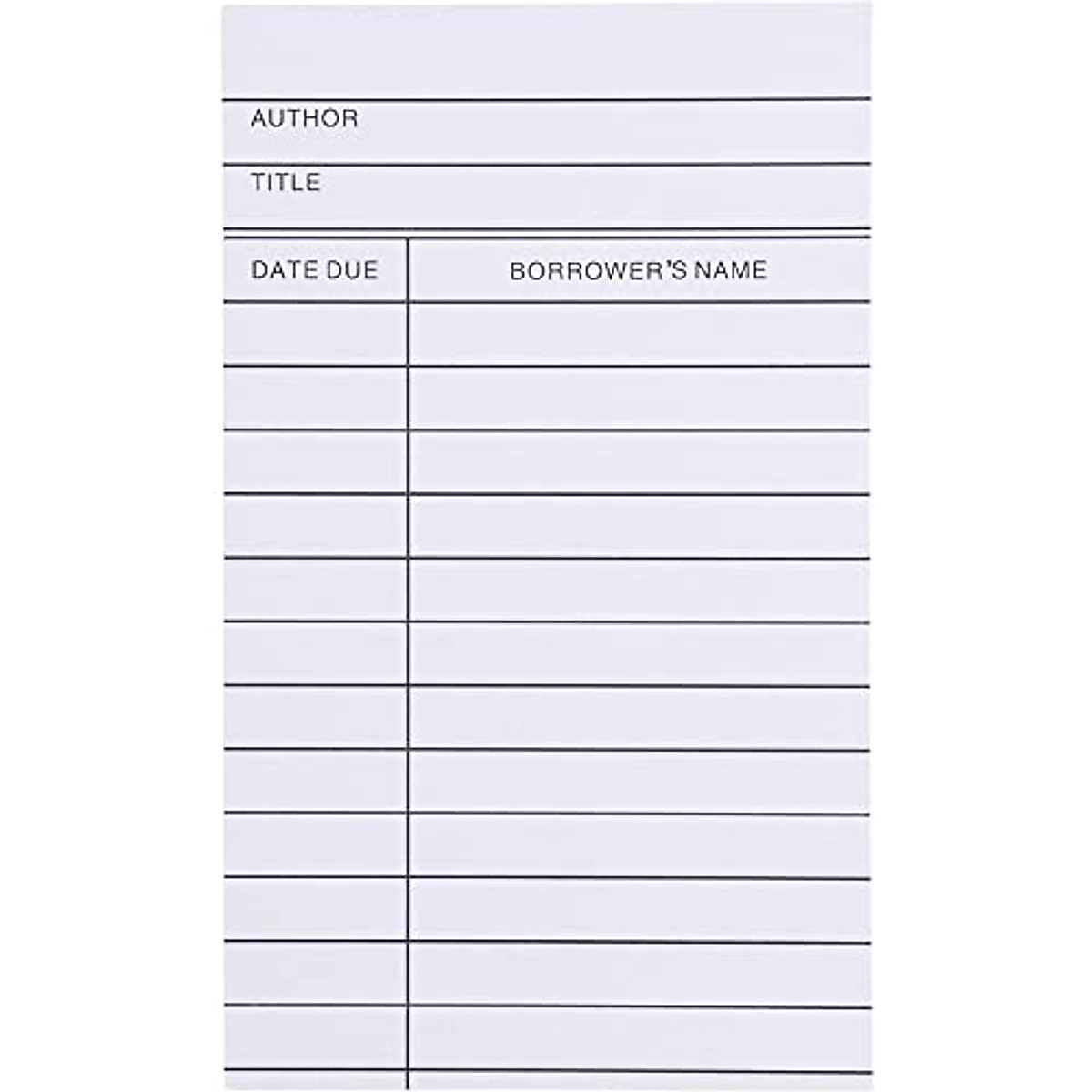 250-Pack Library Cards for Easy Book Tracking