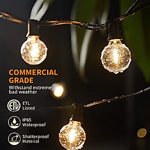 XMCOSY+ Smart Outdoor String Lights, 150Ft G40 Globe Patio Lights with 75 LED Bulbs, WiFi & APP Control, Work with Alexa, Extendable Waterproof Dimmable LED String Lights for Outside, Porch, Cafe