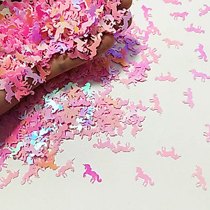 2000 Pieces Unicorn Horn Horse PVC Table Confetti for Wedding Birthday Party Decoration Celebrations Unicorn confetti, 1.9 oz(Pink)