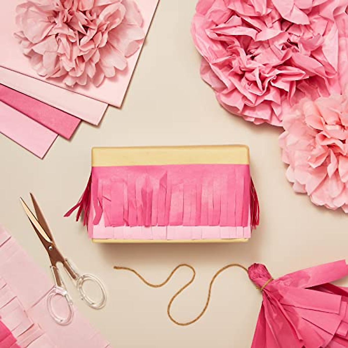 160 Sheets Bulk Tissue Paper for Gift Wrapping Bags, Valentines DIY Crafts, 4 Pink Colors, 15 x 20 in