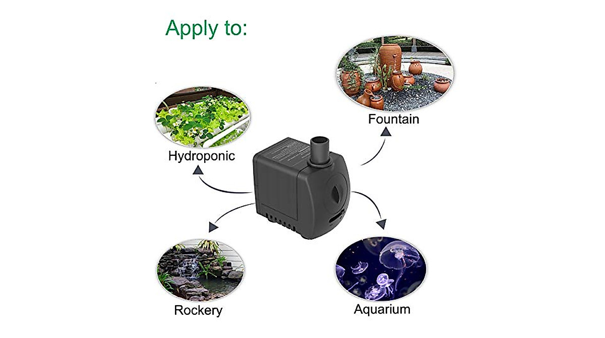 Knifel 150GPH Submersible Pump - Quiet, Efficient & Safe for Water Features