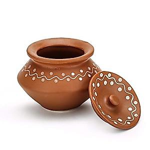 Unravel India Earthen Ceramic Handi(Set of 3)