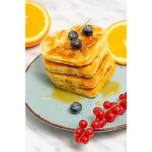 Silicone Pancake Mold Flipper – 4 Heart Shaped Egg Rings Set - Great for Cooking Fried Eggs, Hash Browns, Crumpets, Omelets on Griddle for Your Kids and Loved Ones, Orange